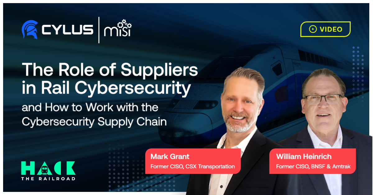 The Role of Suppliers in Rail Cybersecurity